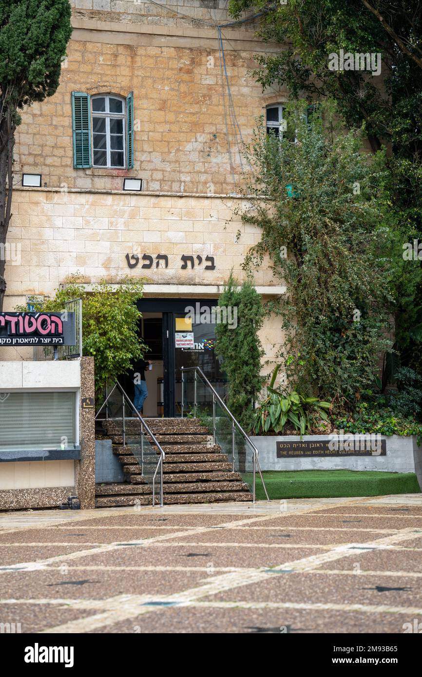 Haifa Israel jan 13 2023: Beit Hecht, Hecht House at Carmel center in ...