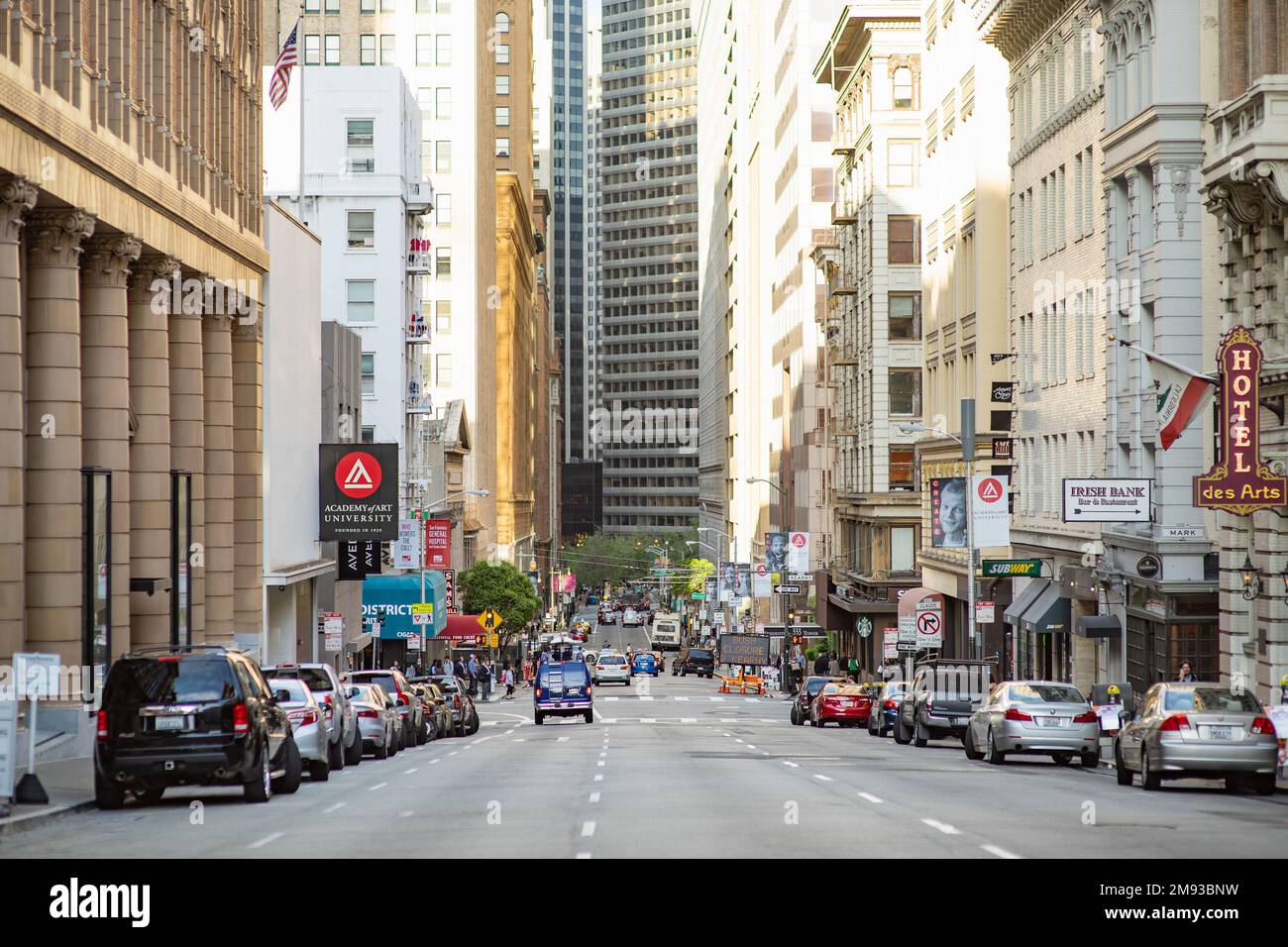 Busy Downtown Street View
