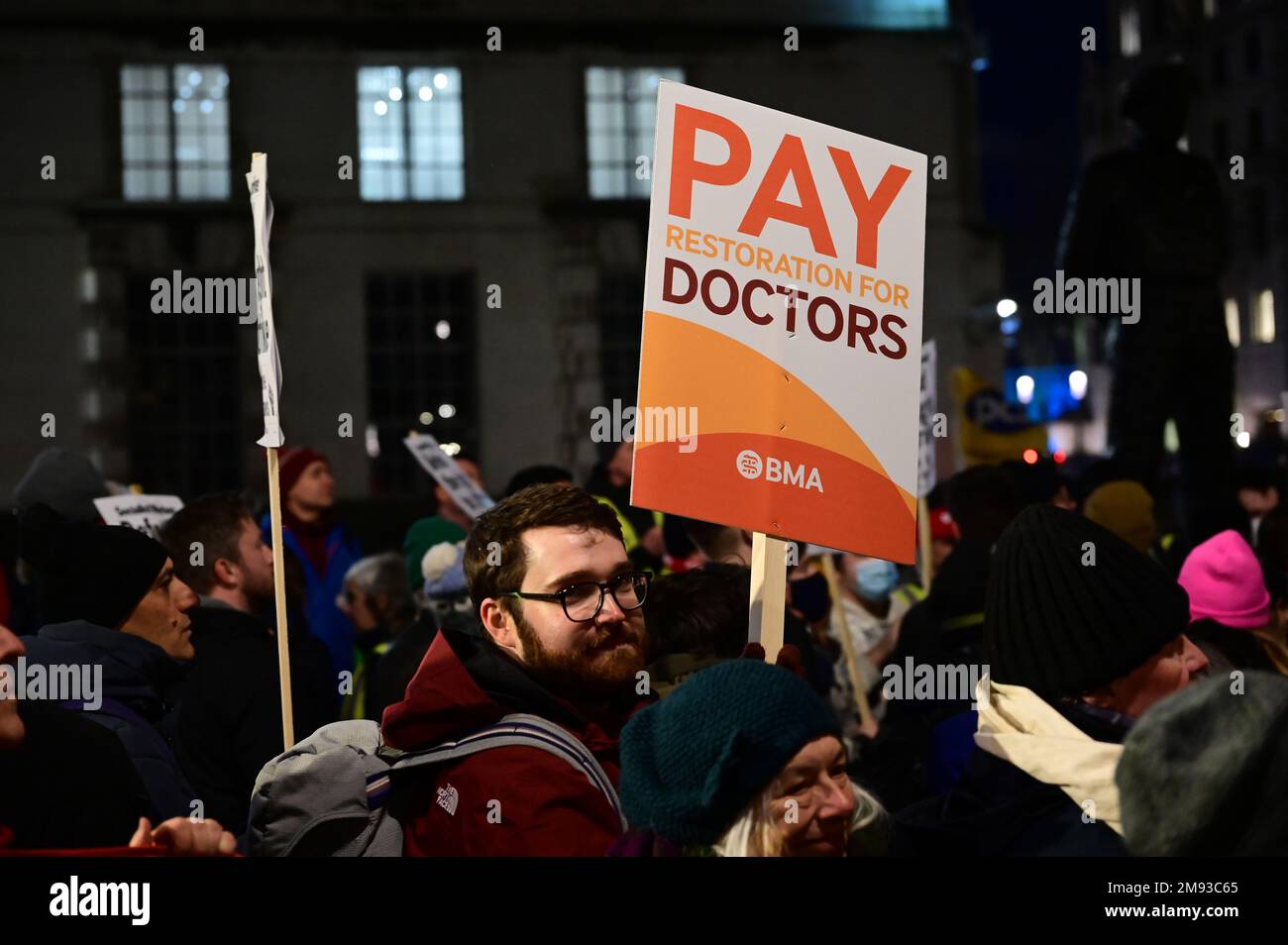 Downing street, January 16 2023. London, UK. Unions the workers, and ...