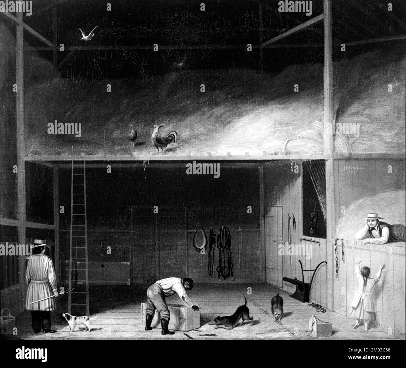 Barn Scene John Denison Crocker (American, 1823-1907). Barn Scene, 1847 ...