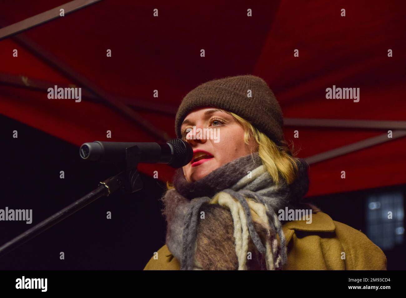 London, UK. 16th January 2023. Jo Grady, general secretary of ...