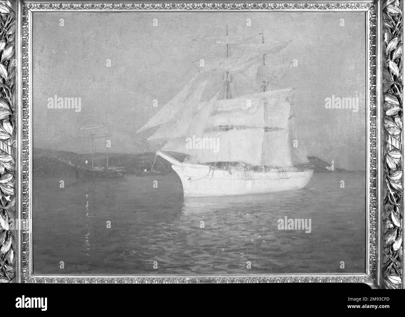 The White Bark, Evening Effect Lionel Walden (American, 1861-1933). , ca. 1900-1915?. Oil on ...