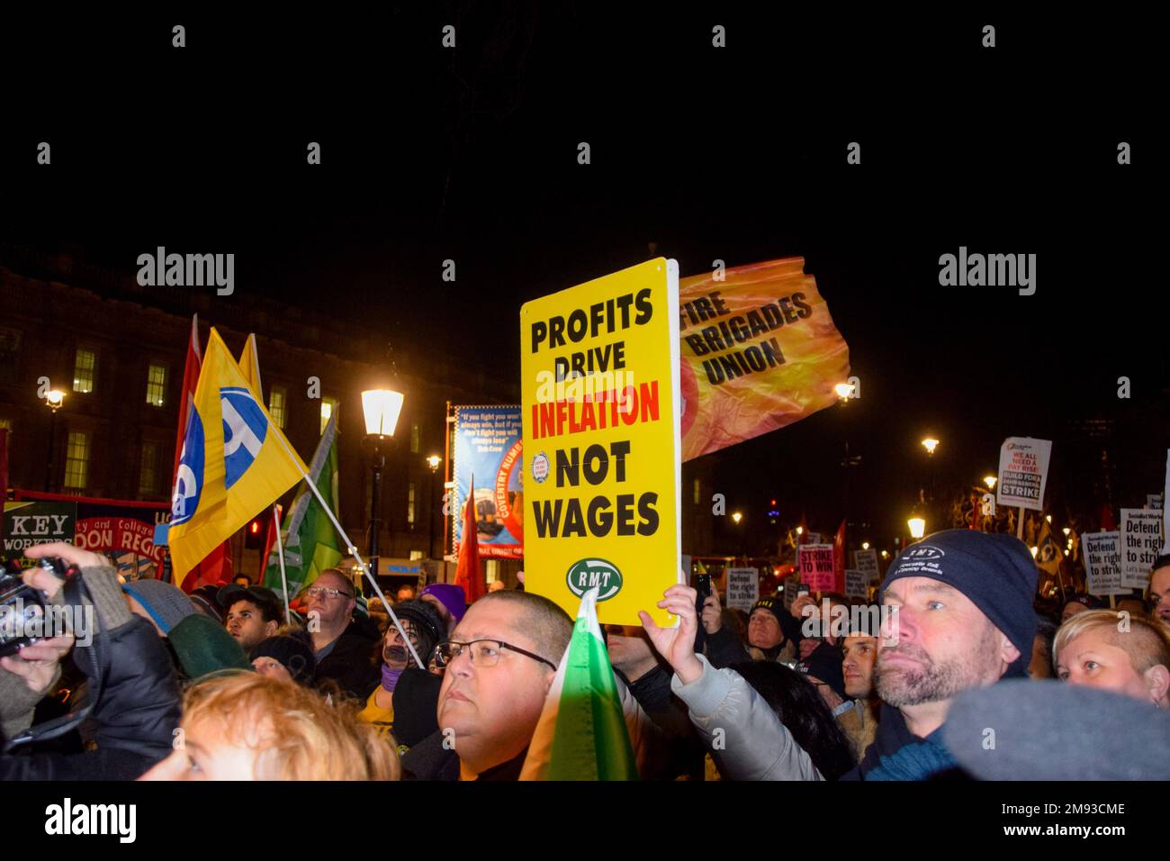 London, UK. 16th January 2023. Various trade unions and their members ...