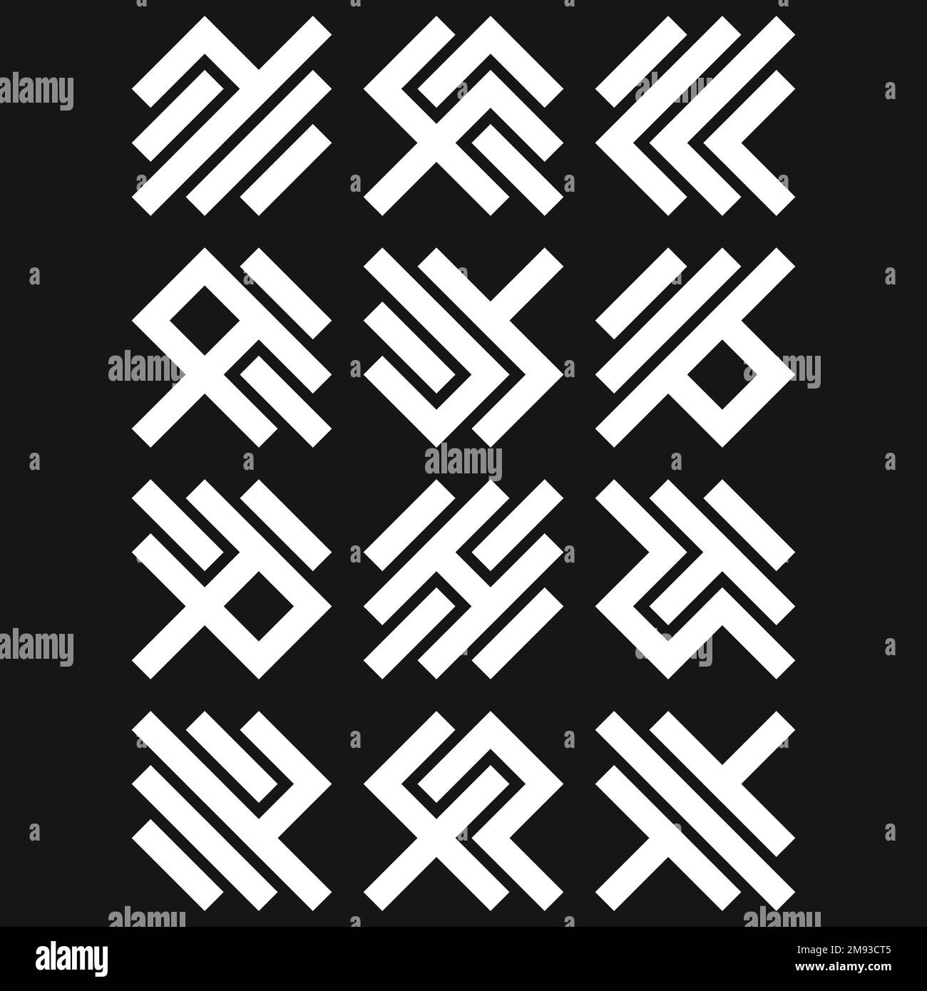 Asemic Glyph writing hieroglyph imitation generative illustration Stock ...