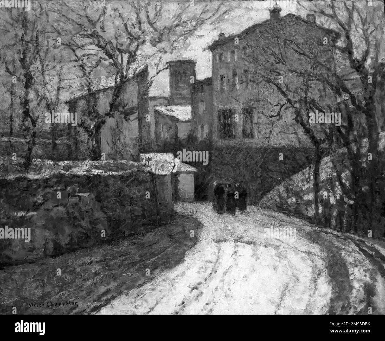 Melting Snow after Rain, Royat Victor Charreton (French, 1864-1937).. Oil on paper board, 23 1/2 ...