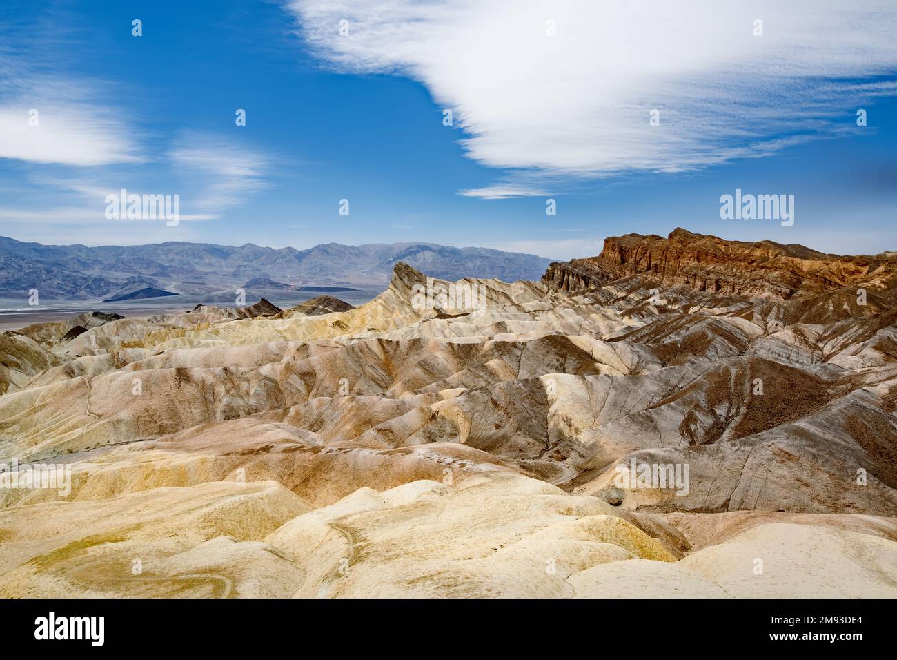 Stunning view of famous Zabriskie Point in Death Valley National Park ...