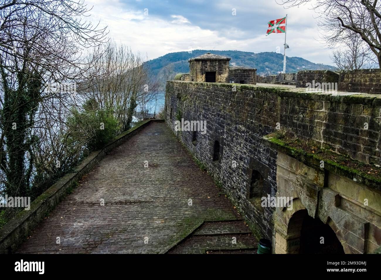 San Sebastian , Spain - December 29, 2022: The Castillo de la Mota, the fortress of San ...