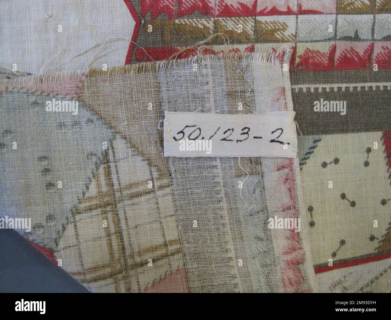 Textile Depicting Brooklyn Bridge, Statue of Liberty and Various Cities ...