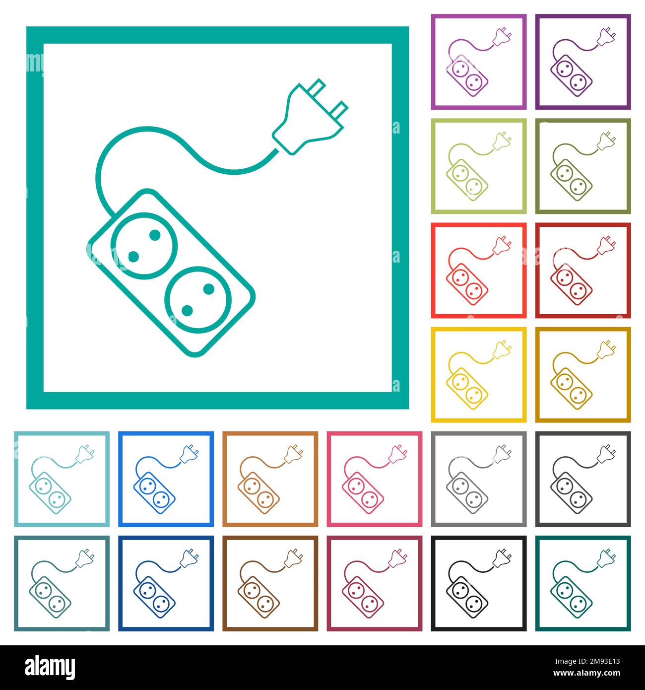 Portable Electrical Outlet With Two Sockets And Extension Cord And Plug