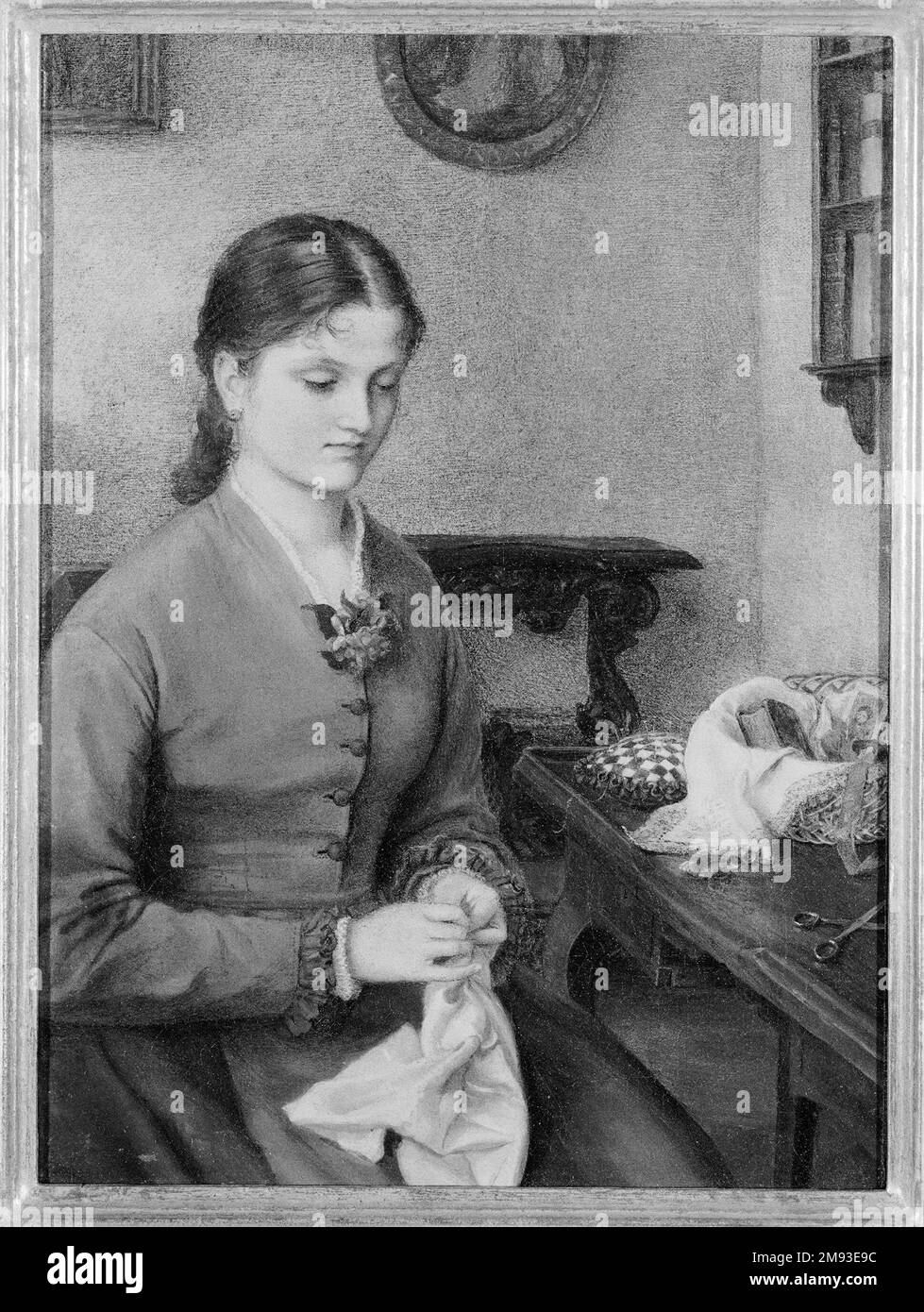 Woman Sewing (Paolina Pistolesi) Esther Frances (Francesca) Alexander (American, 1837-1917 ...