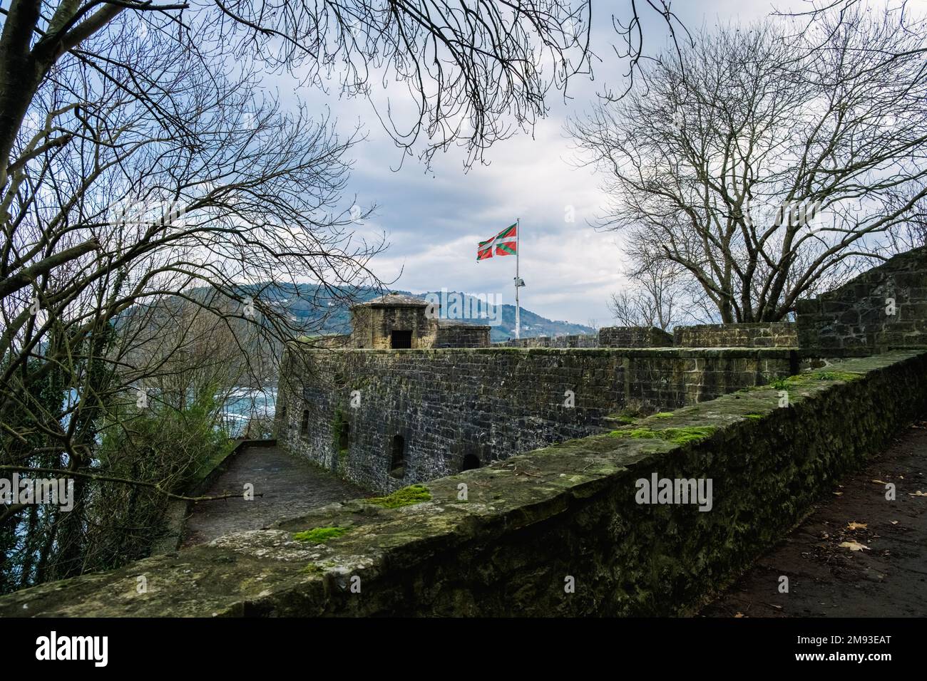 San Sebastian , Spain - December 29, 2022: The Castillo de la Mota, the fortress of San ...