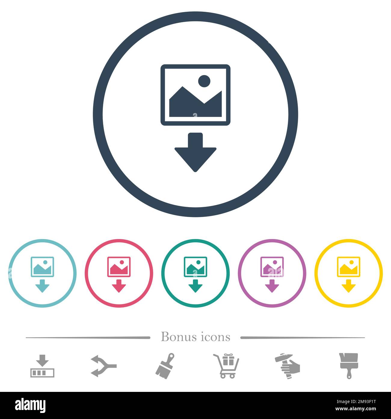 Download image flat color icons in round outlines. 6 bonus icons ...