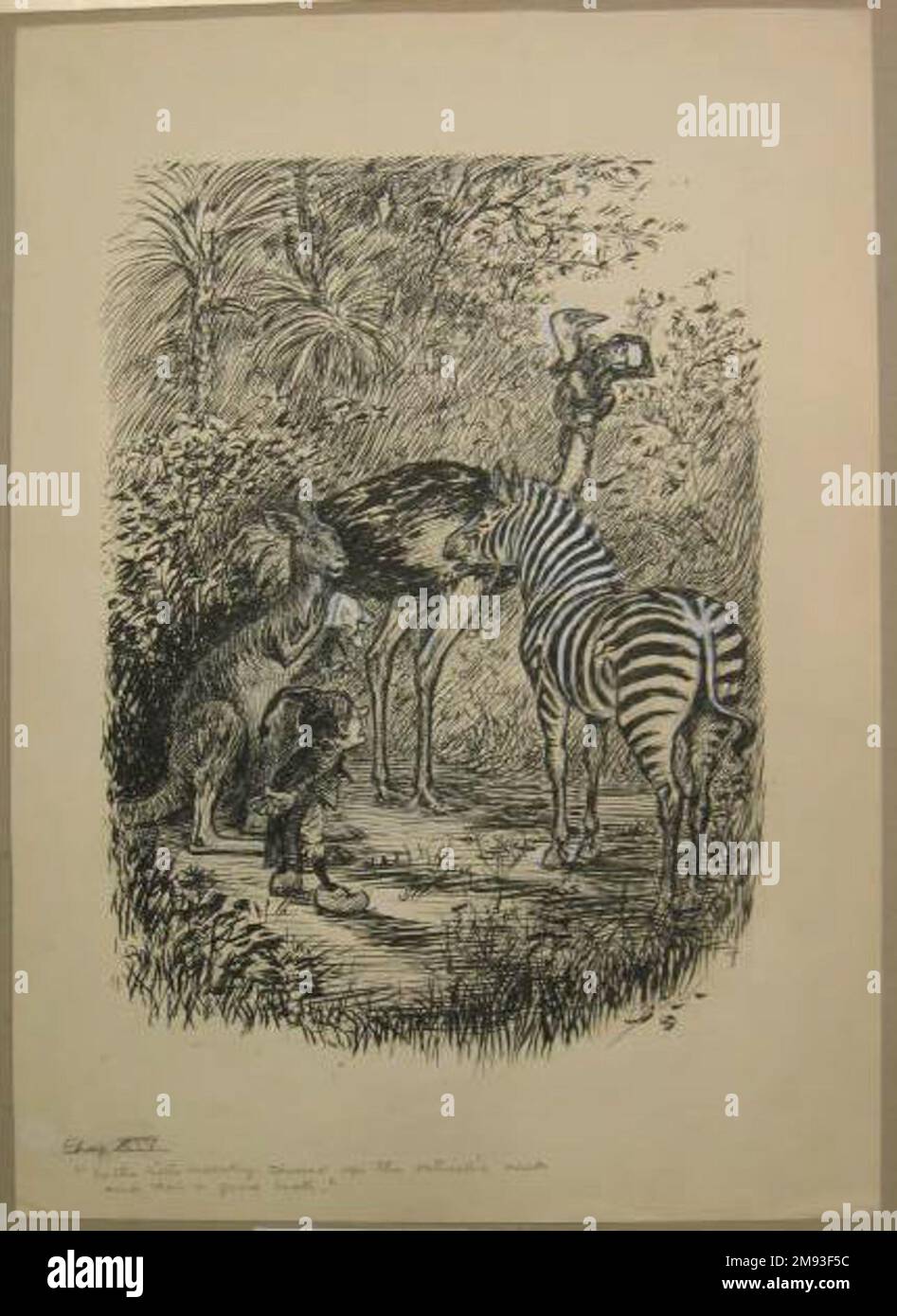 Chapter XIV "The Animal Village," "A Little Monkey Climbing on the ...