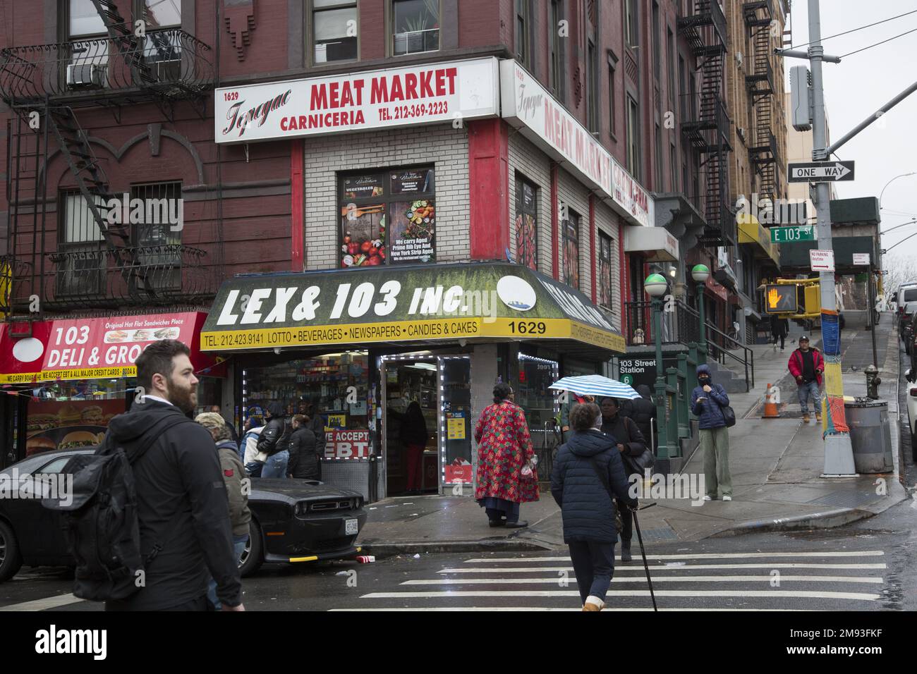 Facing south at 103 street and Lexington Avenue which has one of the ...