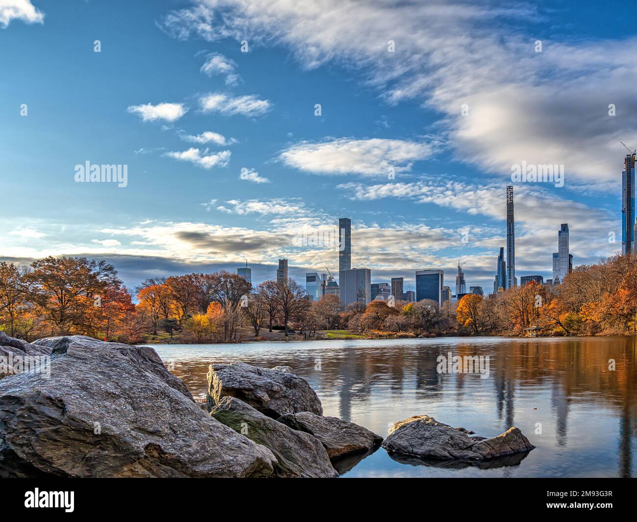 At he lake in Central Park, New York City, Manhattan Stock Photo - Alamy