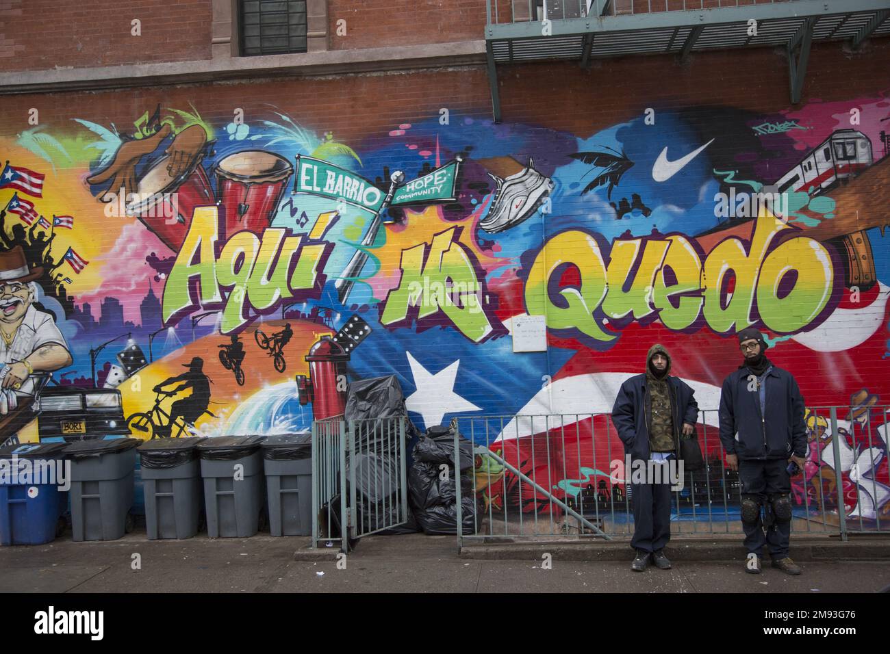 One of many wall murals that can be seen around Spanish Harlem in New York City. "I'm Still Here ...