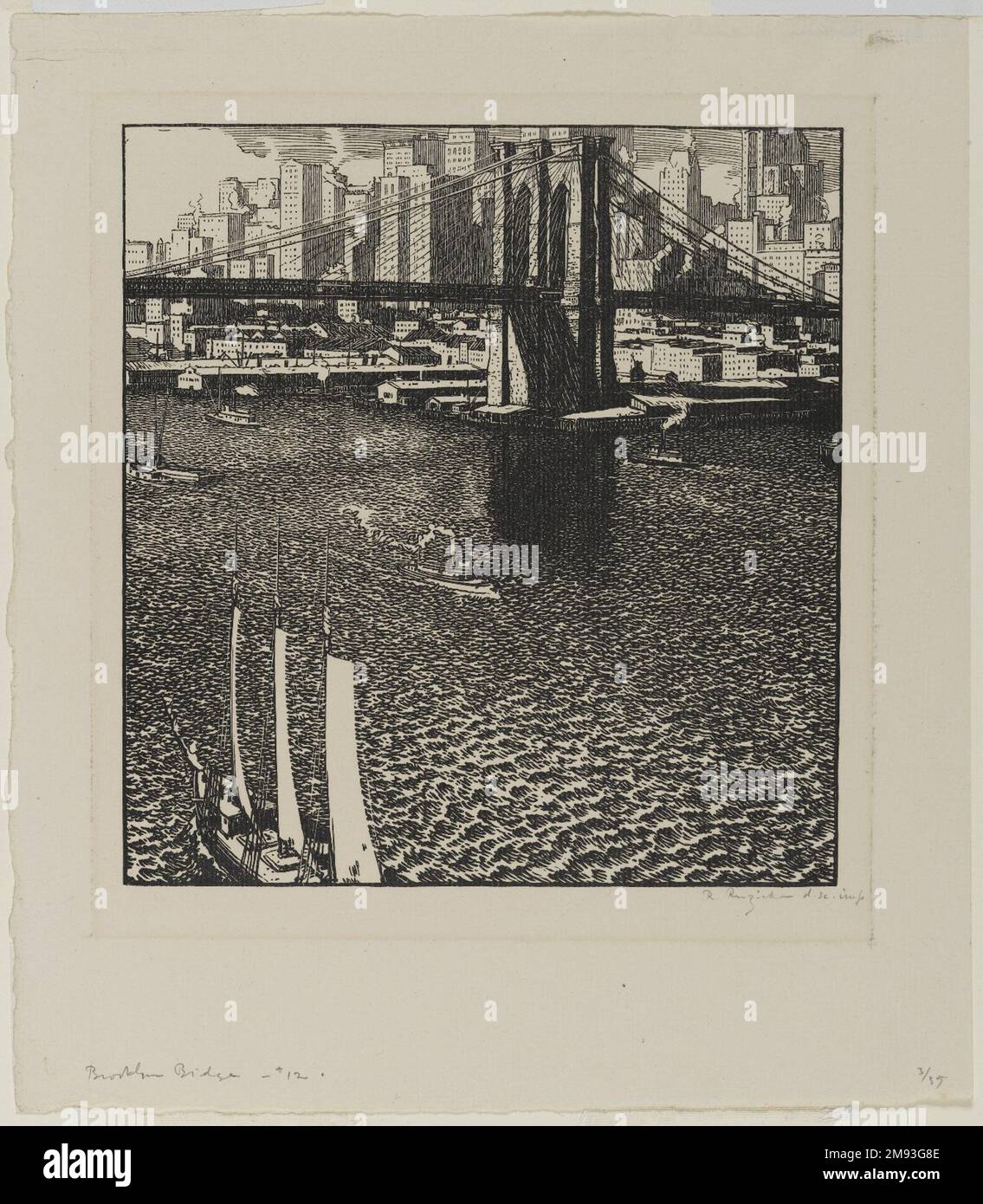 Brooklyn Bridge Rudolph Ruzicka (American, born Bohemia, 1883-1978 ...