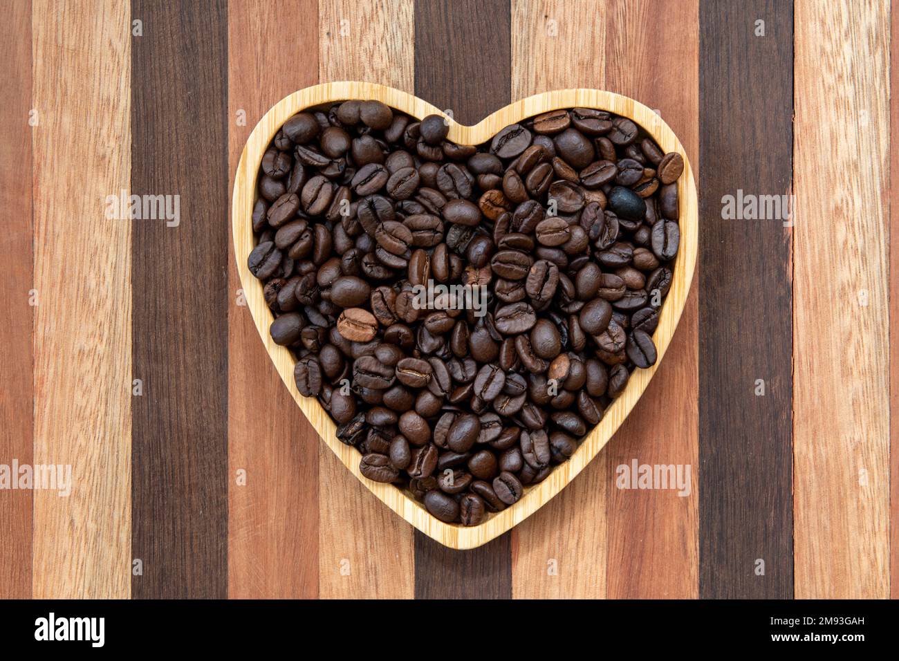 coffee beans in heart-shaped tray representing love of coffee Stock ...