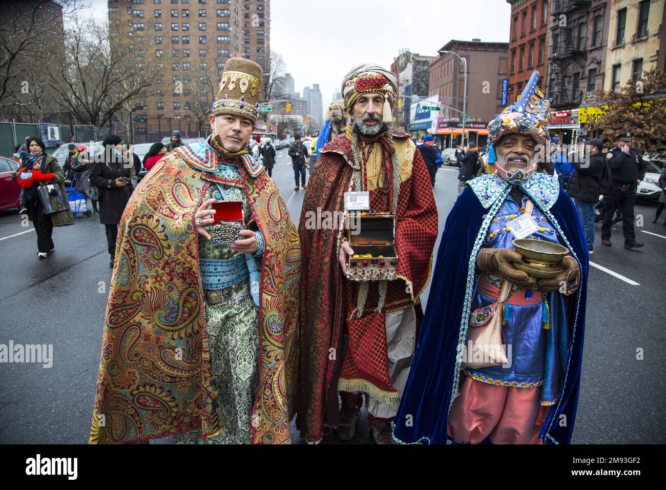 Portrait of the wisemen in the 2023 Three Kings Day Parade along 3rd ...