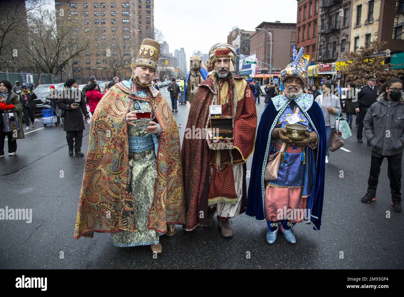 Portrait of the wisemen in the 2023 Three Kings Day Parade along 3rd ...