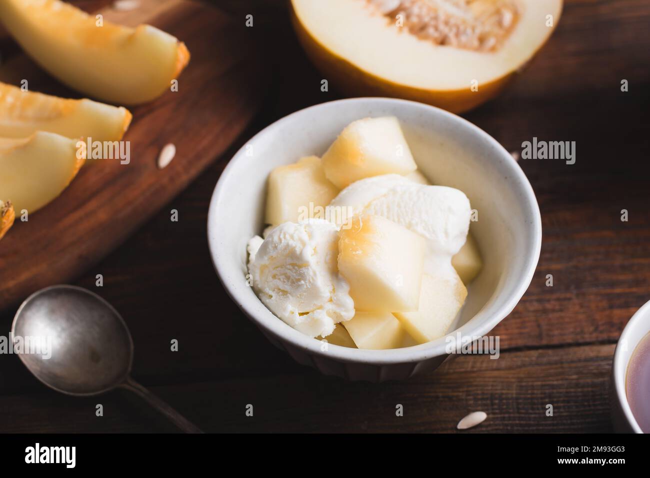 Melon ice cream sundae hi-res stock photography and images - Alamy