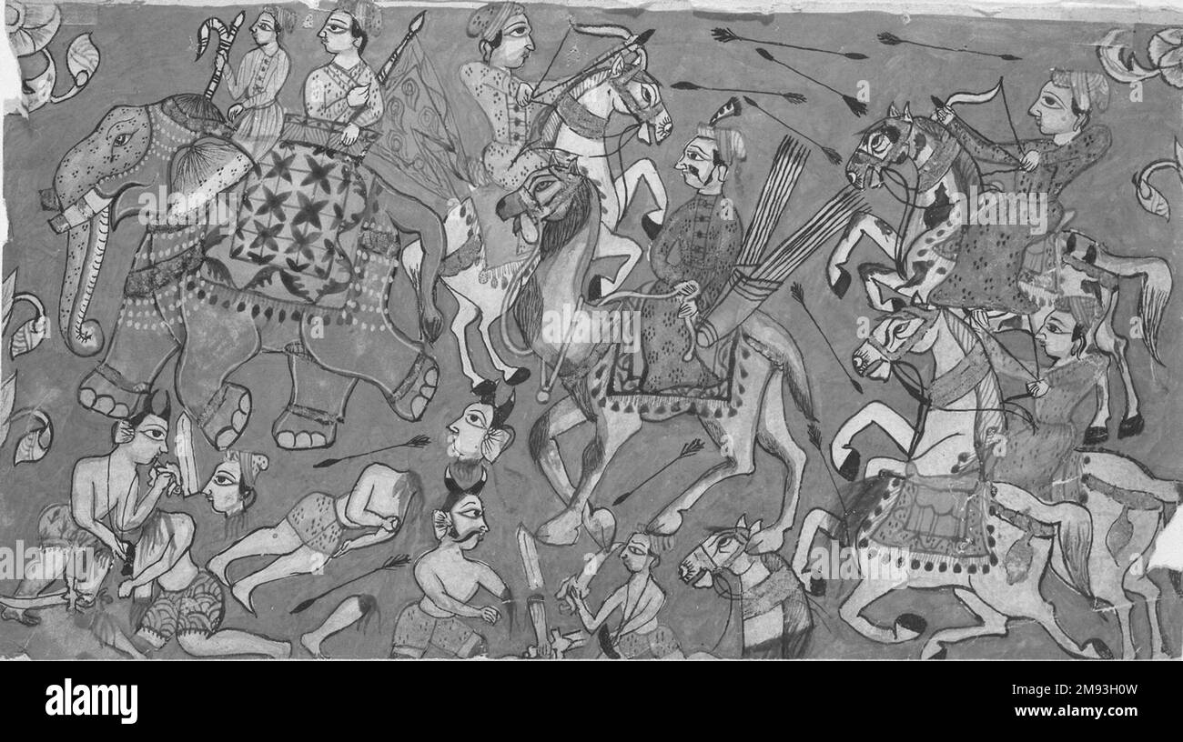 Battle Scene from a Bhagavata Purana Series Indian. Battle Scene from a ...