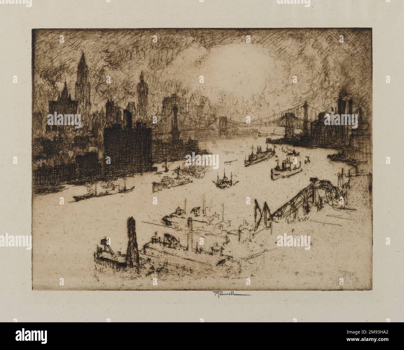 Sunset From Williamsburg Bridge Joseph Pennell (American, 1860-1926 ...