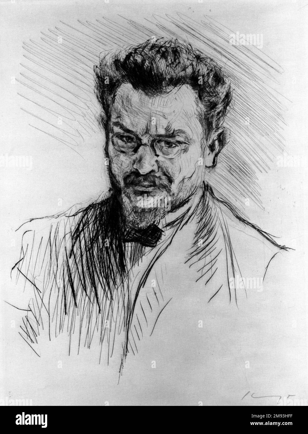 Man with Spectacles Lovis Corinth (German, 1858-1925).. Drypoint, Sheet ...