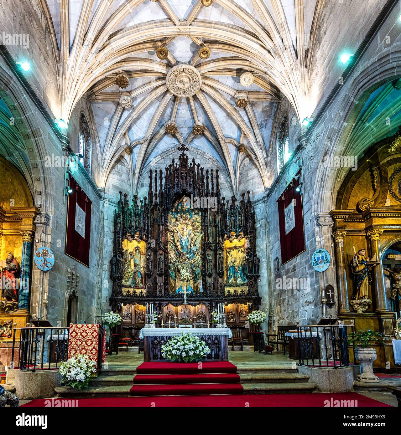 Interior of Saint Mary the Bigger, basilica and church, of plateresque ...