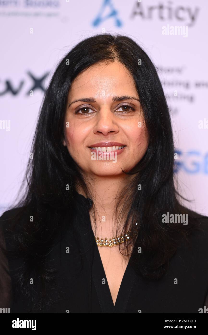 London, UK. 16 January 2023. Aamina Ahmad attending the 2023 Writers ...