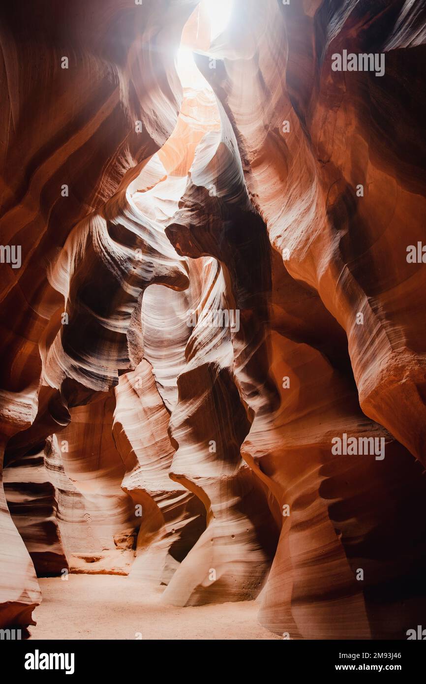 Glowing colors of Upper Antelope Canyon, the famous slot canyon in ...