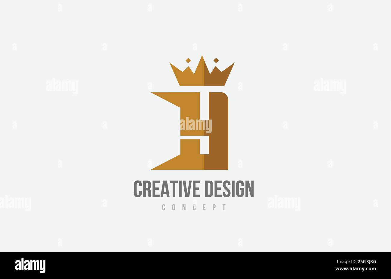 brown king crown A alphabet letter logo icon with spikes. Creative ...