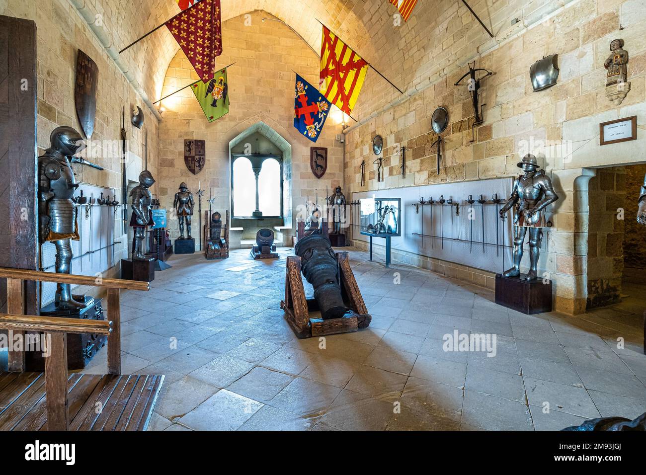 Interior of Alcazar Palace and fortress of the Spanish kings in the ...