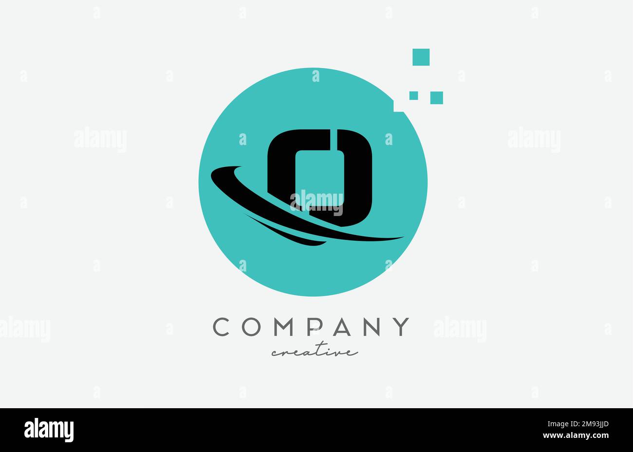 Circle O alphabet letter logo icon with dots and swoosh. Template ...