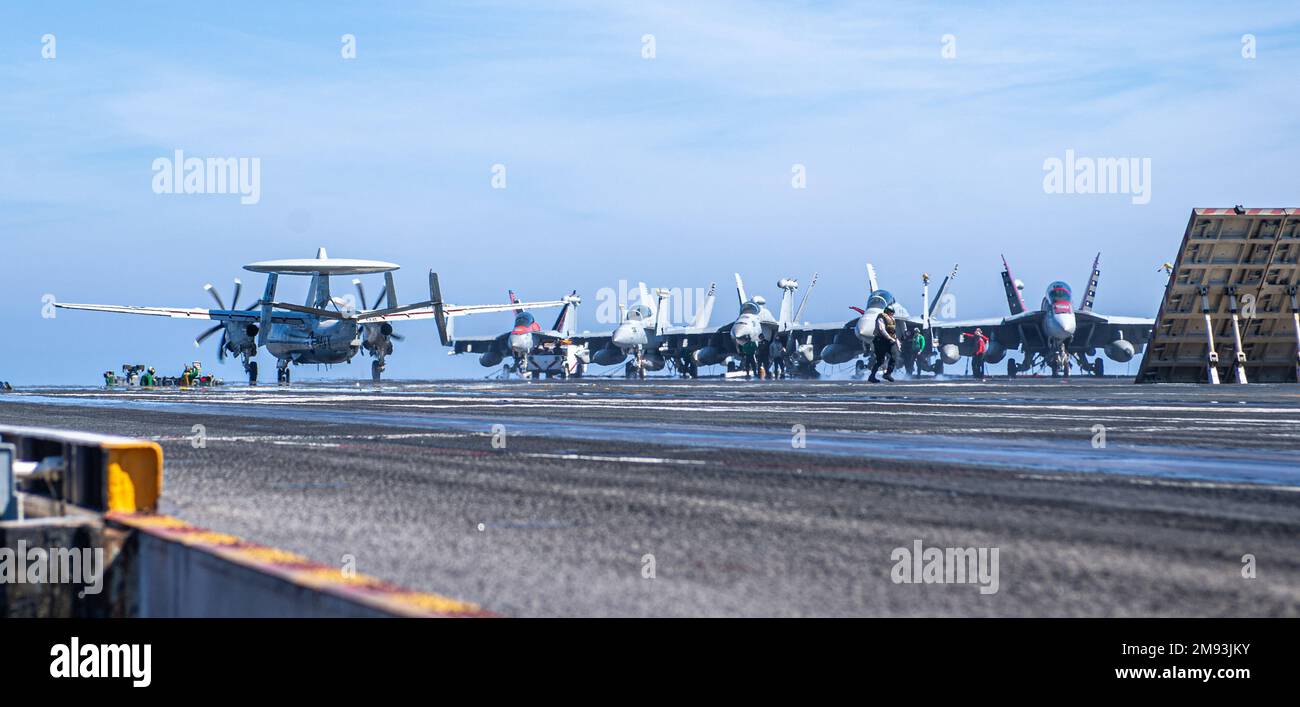 230113-N-DU622-1404 SOUTH CHINA SEA (Jan. 13, 2023) An E-2C Hawkeye ...