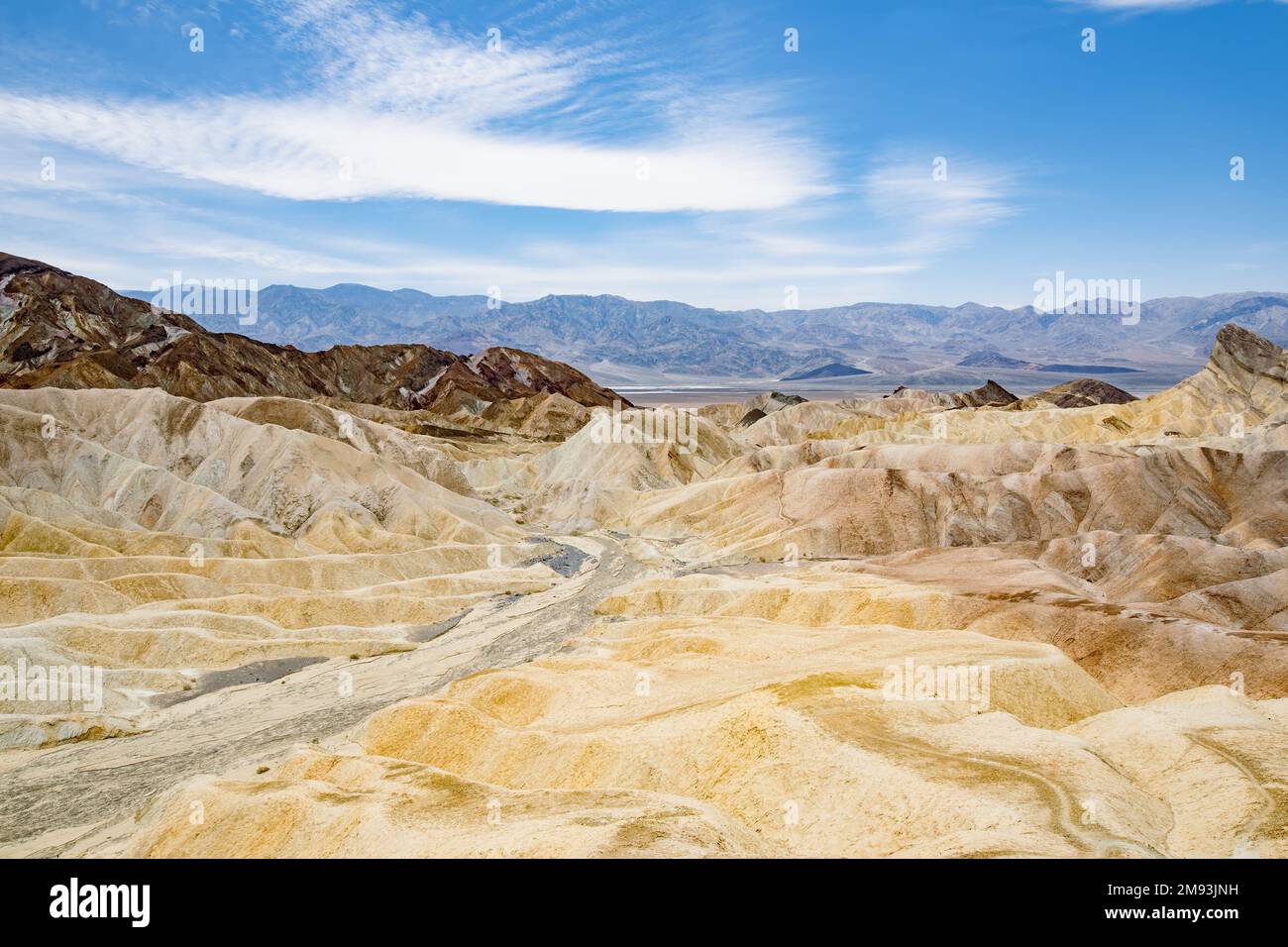 Stunning view of famous Zabriskie Point in Death Valley National Park ...