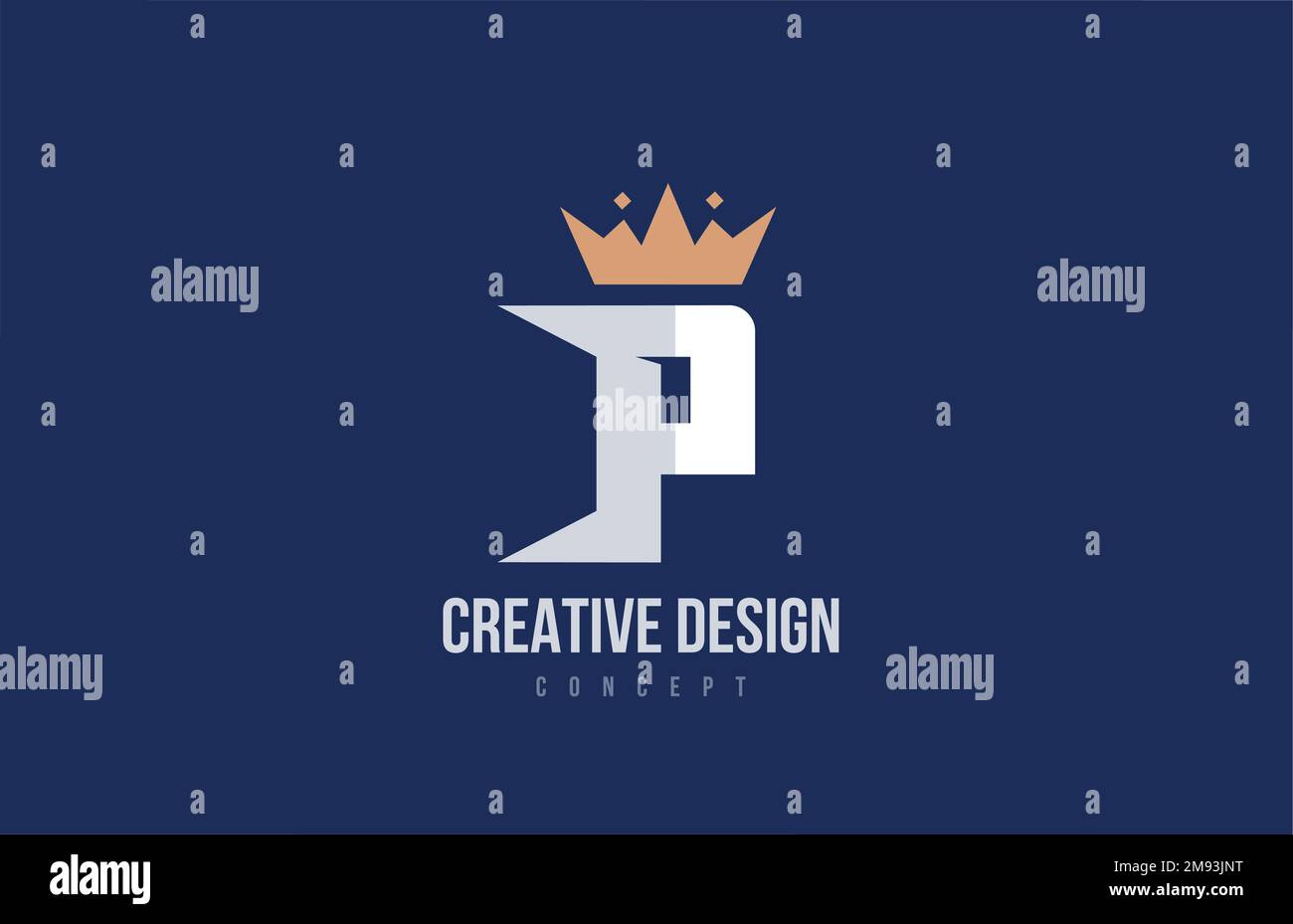 king crown P alphabet letter logo icon design. Creative template for company and business Stock ...