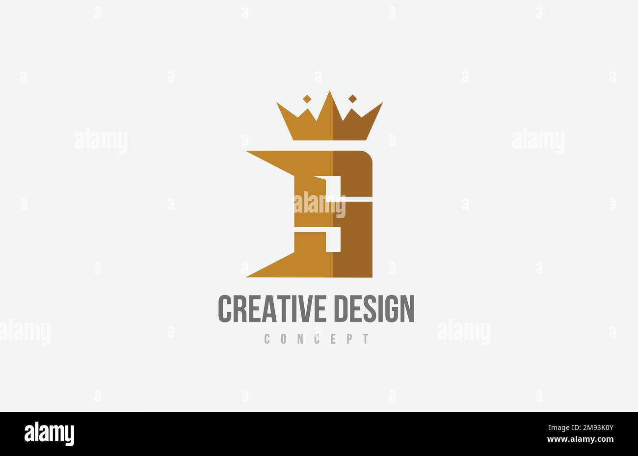 brown king crown A alphabet letter logo icon with spikes. Creative ...
