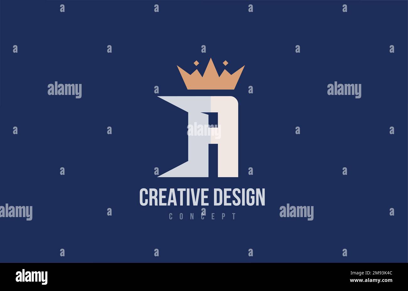 king crown A alphabet letter logo icon design. Creative template for ...