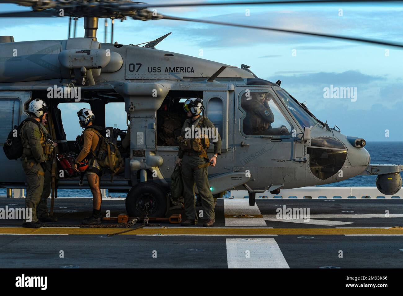 PHILIPPINE SEA, Japan (Jan. 14, 2023) Sailors assigned to Helicopter ...