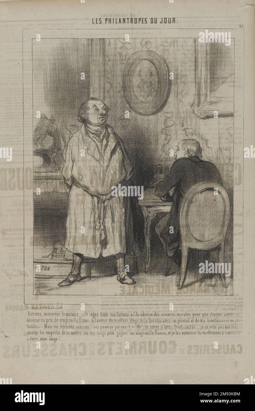 "Écrivez, monsieur le notaire: je lègue..." Honoré Daumier (French ...