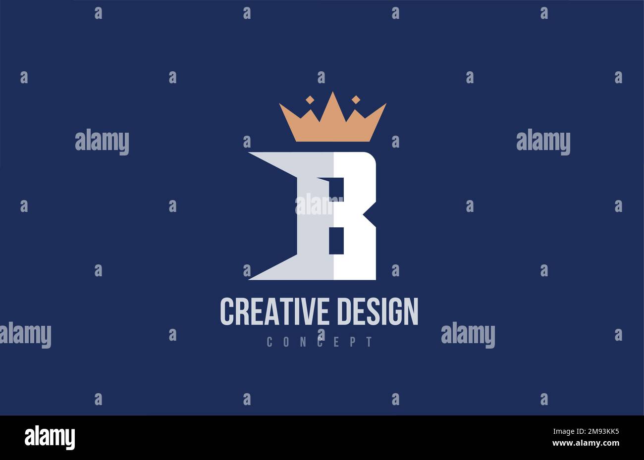 king crown B alphabet letter logo icon design. Creative template for ...