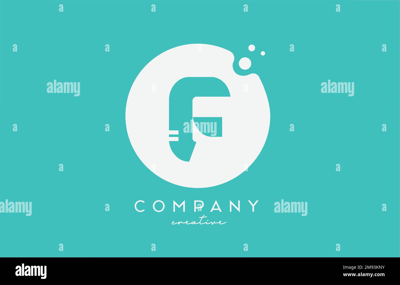 cyan F green circle alphabet letter logo icon design with dots ...
