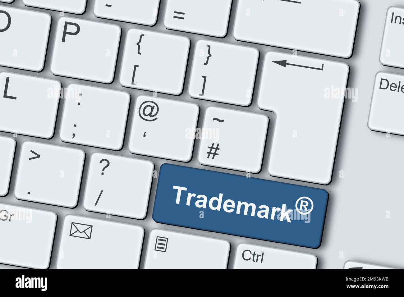 Registered trademark concept PC computer keyboard 3d illustration Stock ...