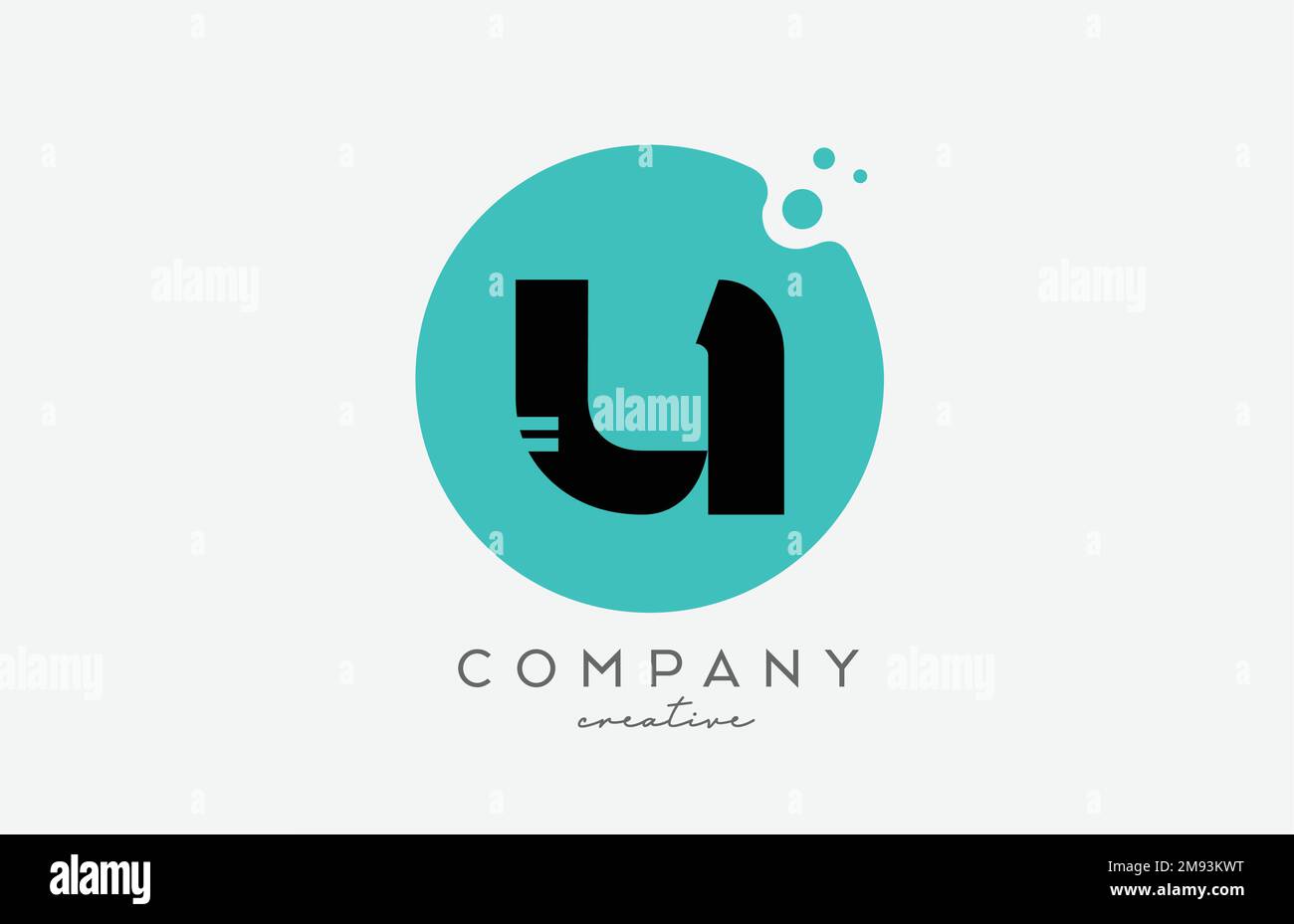 U green circle alphabet letter logo icon design with dots. Creative ...