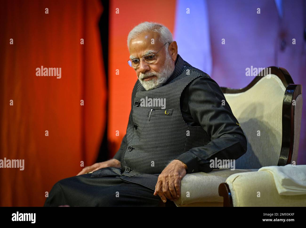 New Delhi, India. 16th Jan, 2023. NEW DELHI, INDIA - JANUARY 16: Prime Minister Narendra Modi ...