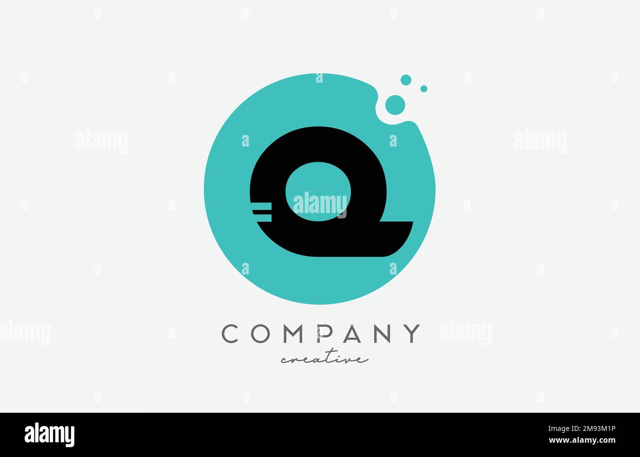 Q green circle alphabet letter logo icon design with dots. Creative ...