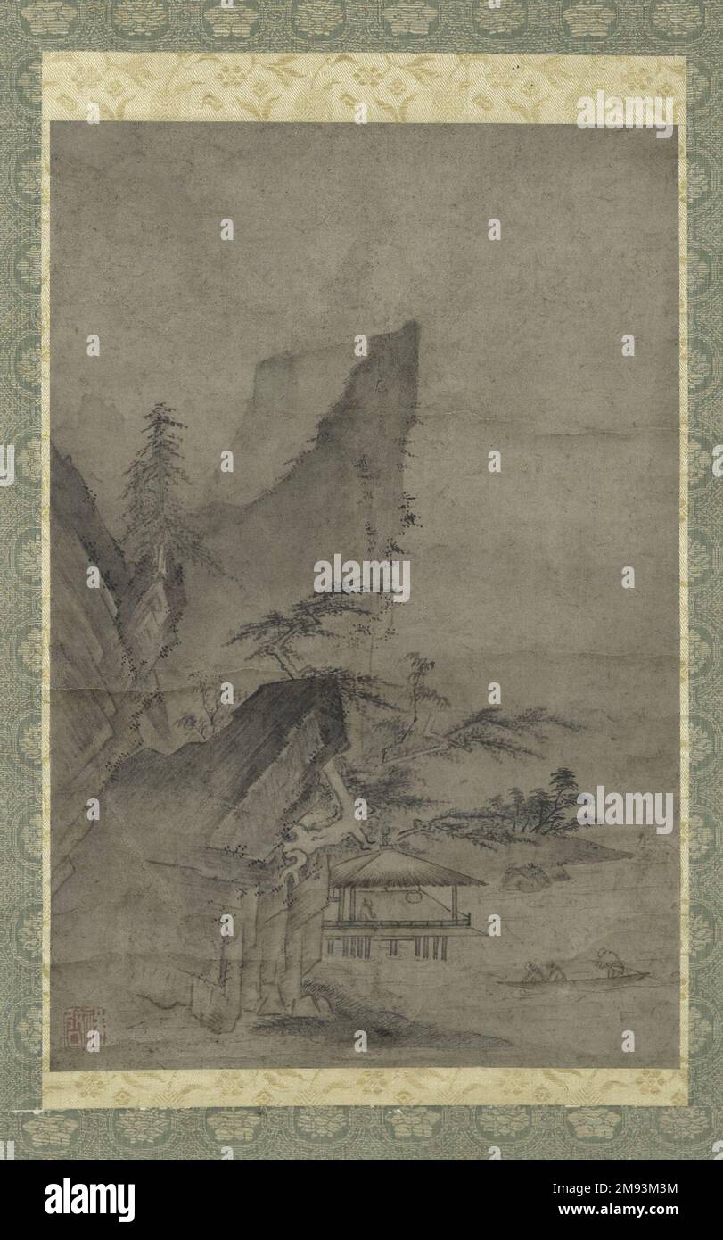 Lakeside Mountain Landscape Kenko Shokei (Japanese, flourished ca. 1478 ...