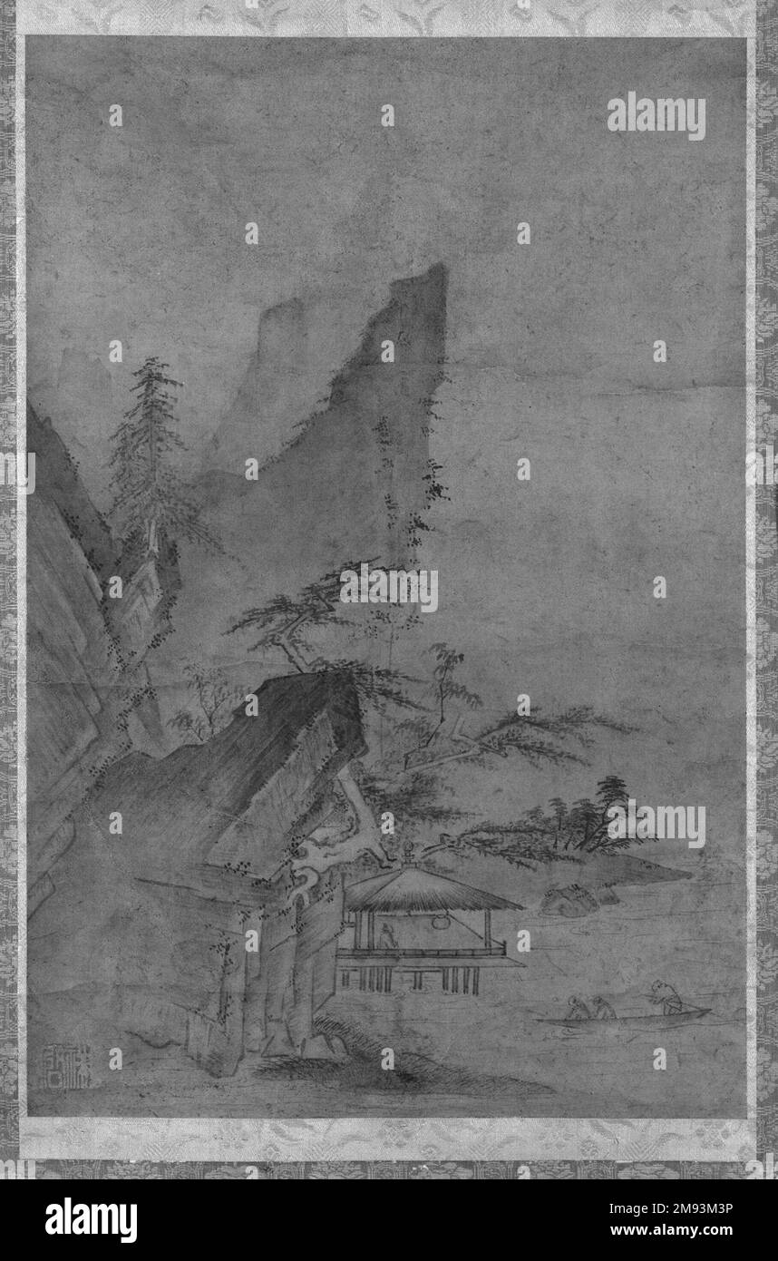 Lakeside Mountain Landscape Kenko Shokei (Japanese, flourished ca. 1478 ...