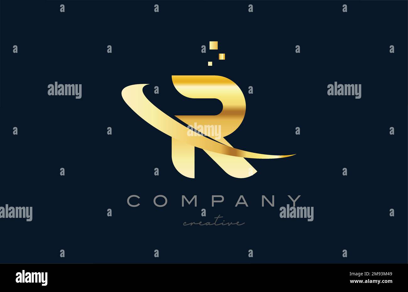 gold golden R alphabet letter logo icon design. Creative template for ...